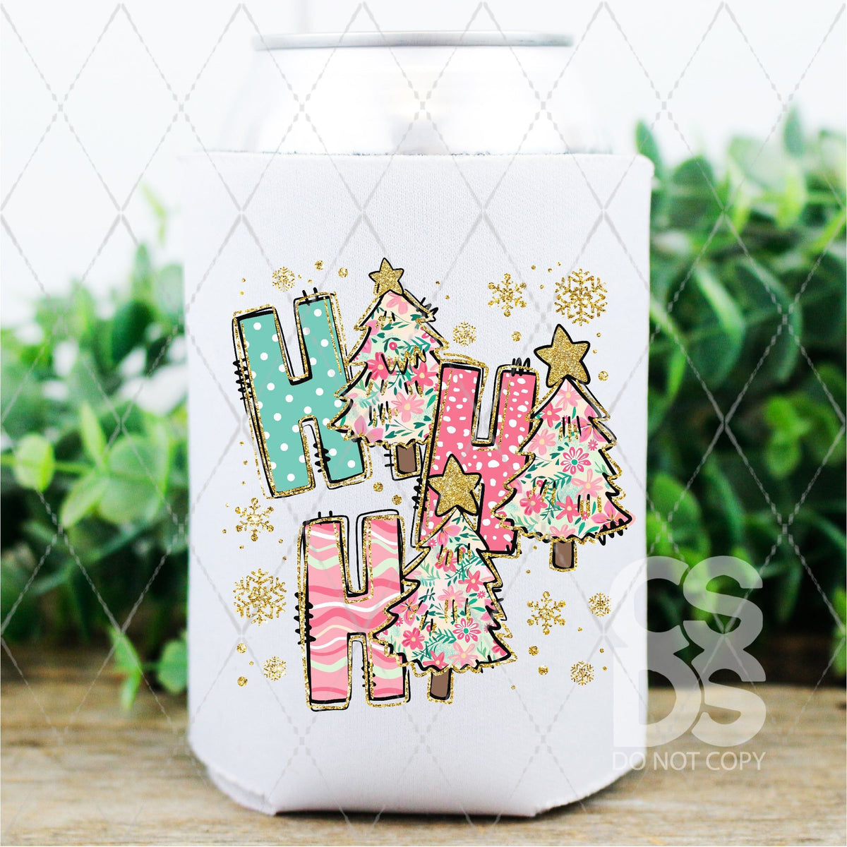 DTF Transfer - DTF010949 Ho Ho Ho Christmas Tree Pink and Teal Floral – CSDS Vinyl