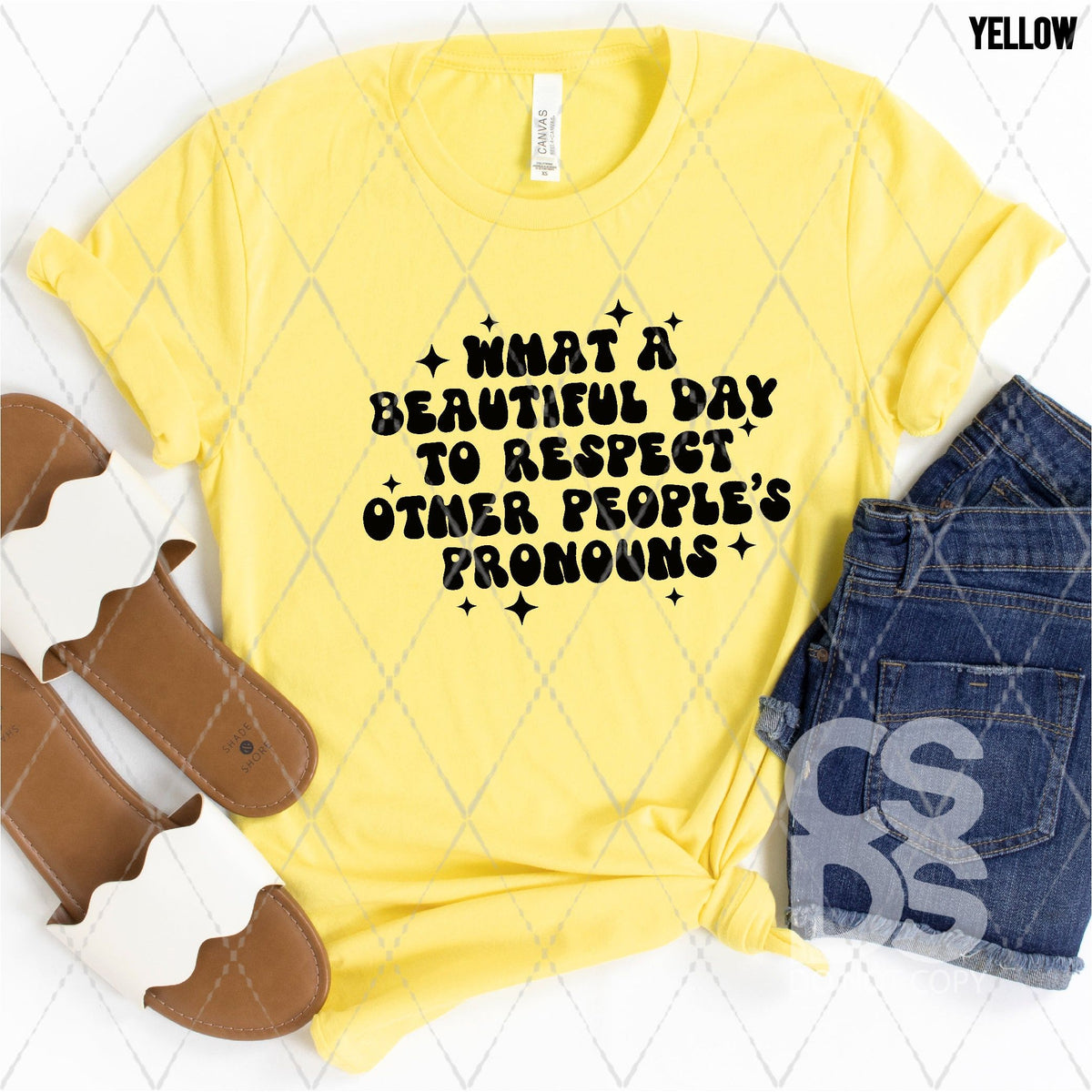 Screen Print Transfer - SCR4869 Respect Other People's Pronouns - Blac ...