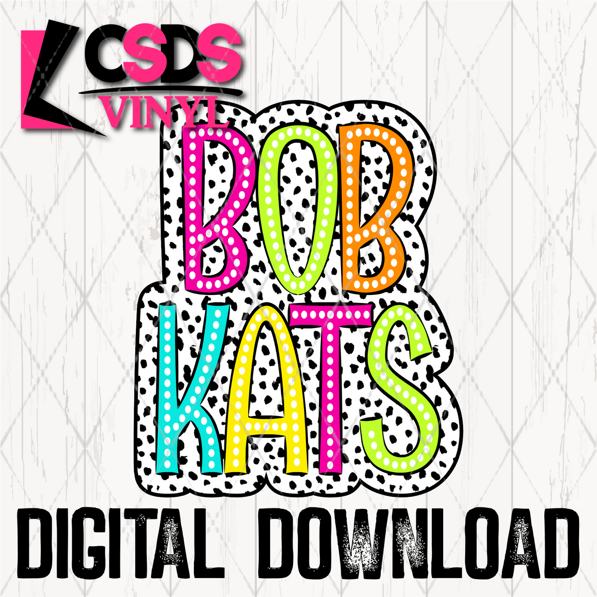 PNG0170 - Dalmatian Dot Bob Kats - PNG Print File – CSDS Vinyl