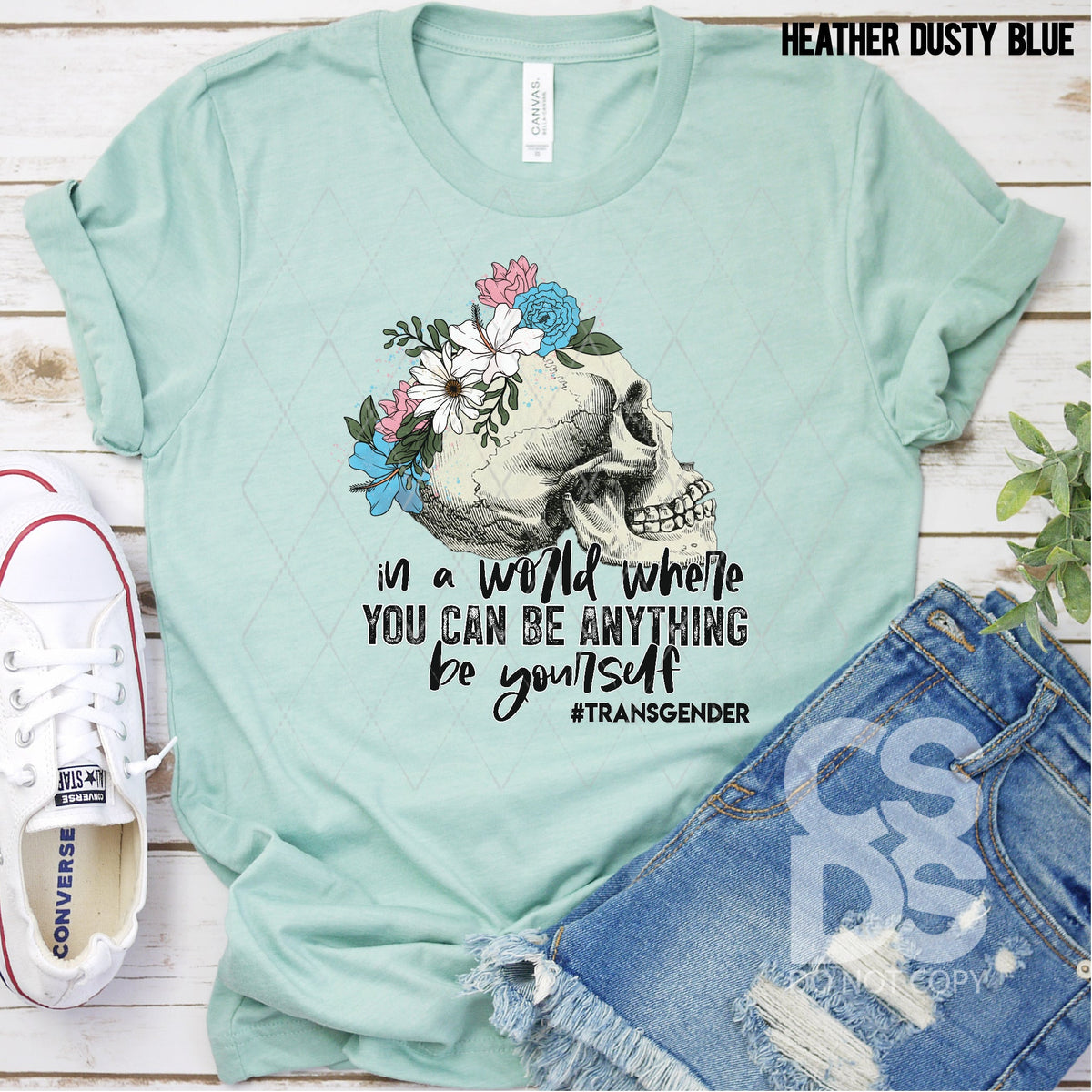 DTF Transfer - DTF002640 Floral Skull Be Yourself #Transgender – CSDS Vinyl