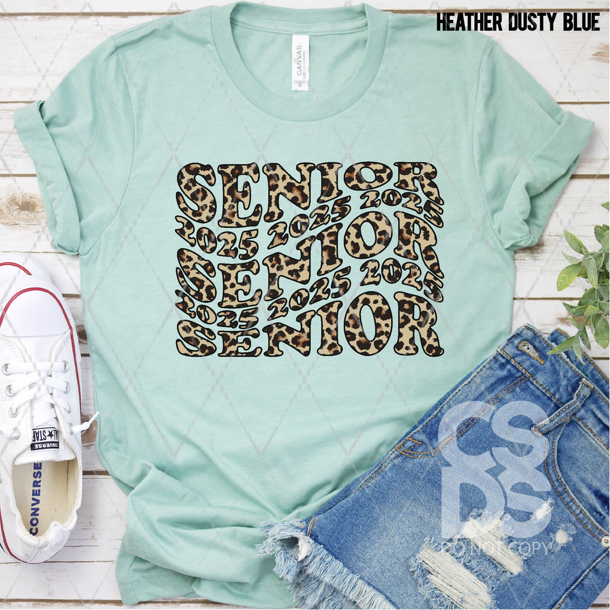 DTF Transfer - DTF002738 Senior 2025 Wavy Font Stacked Word Art Leopar ...