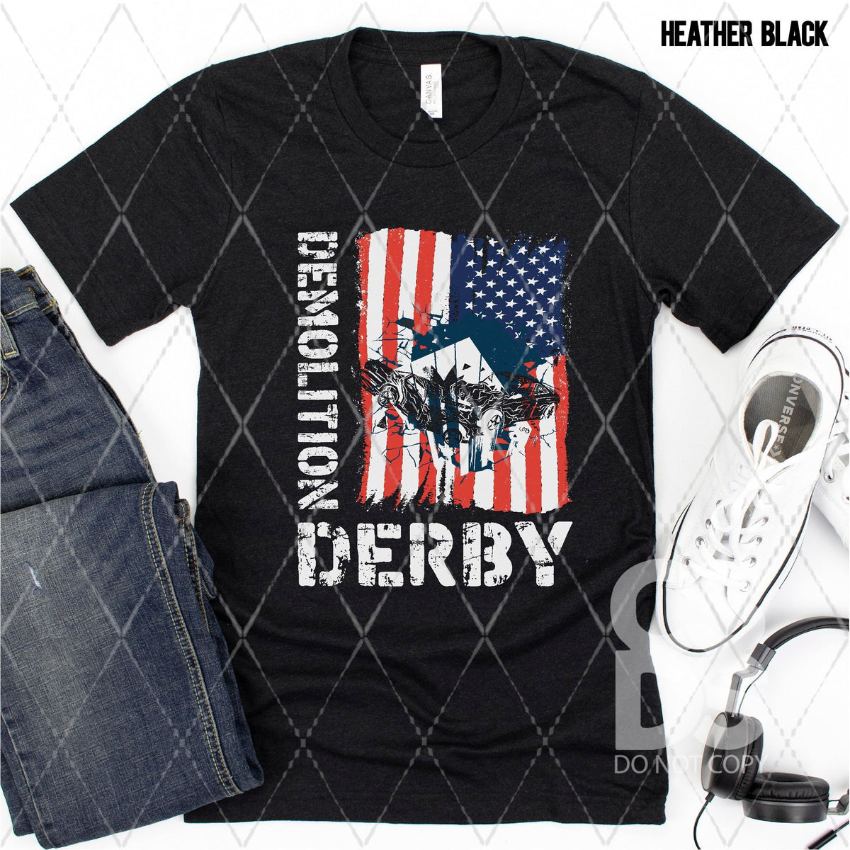 DTF Transfer - DTF003353 Demolition Derby American Flag – CSDS Vinyl