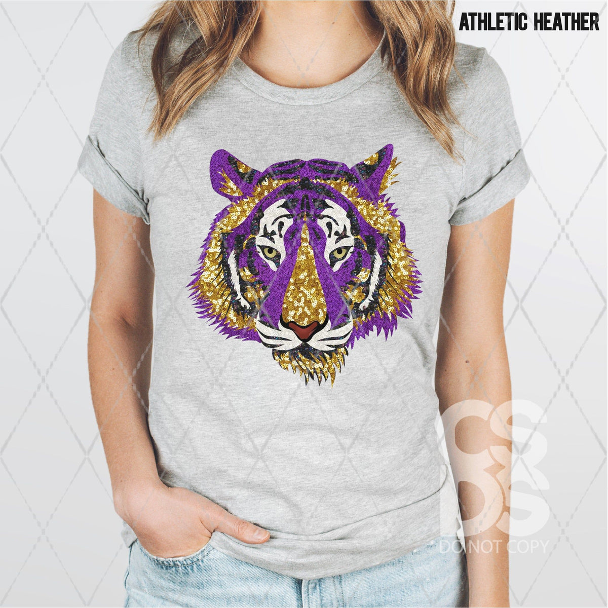 DTF Transfer - DTF003399 Purple and Gold Glitter Tiger – CSDS Vinyl