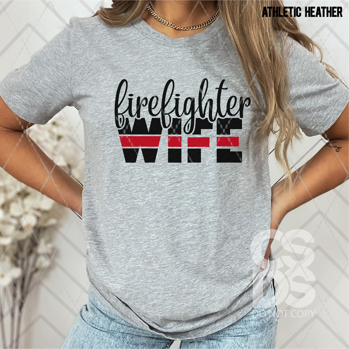 DTF Transfer - DTF003571 Firefighter Wife Red Stripe – CSDS Vinyl