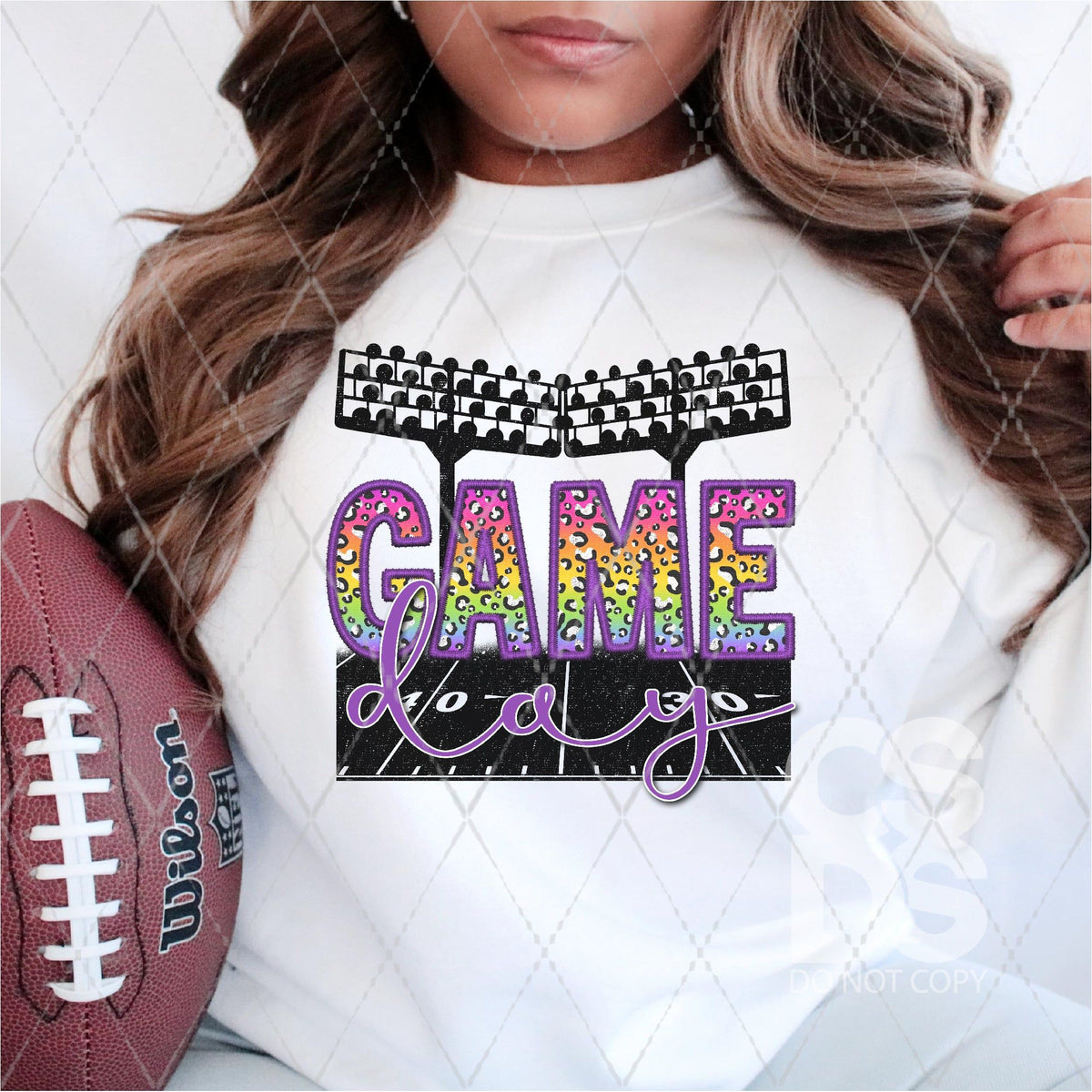 DTF Transfer - DTF004166 Colorful Game Day Stadium Faux Embroidery ...