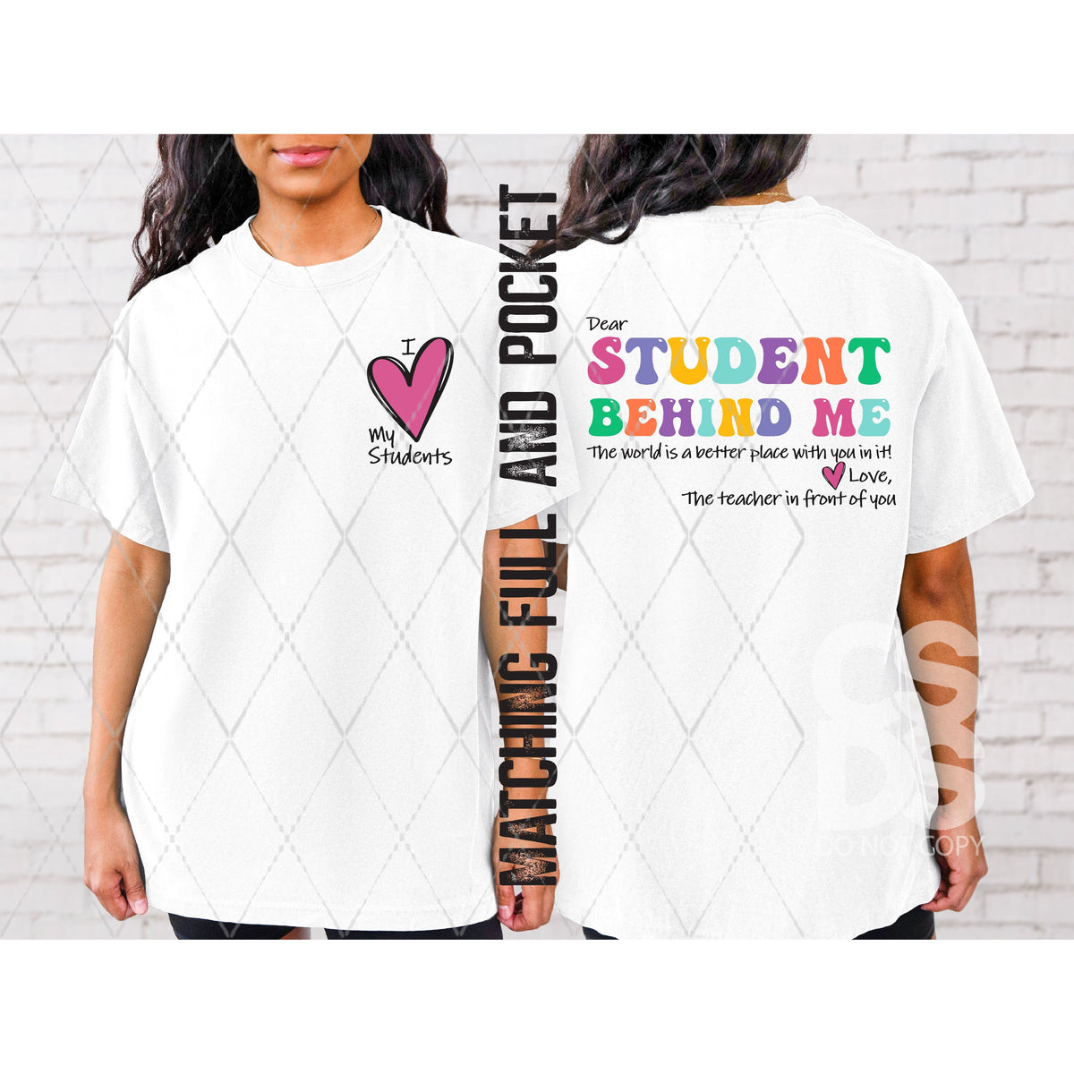DTF Transfer - DTF004974 Dear Student Behind Me Teacher (pocket sold s ...