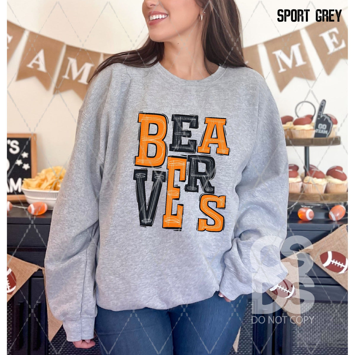 DTF Transfer - DTF005960 Sporty Mascot Beavers Orange Black – CSDS Vinyl