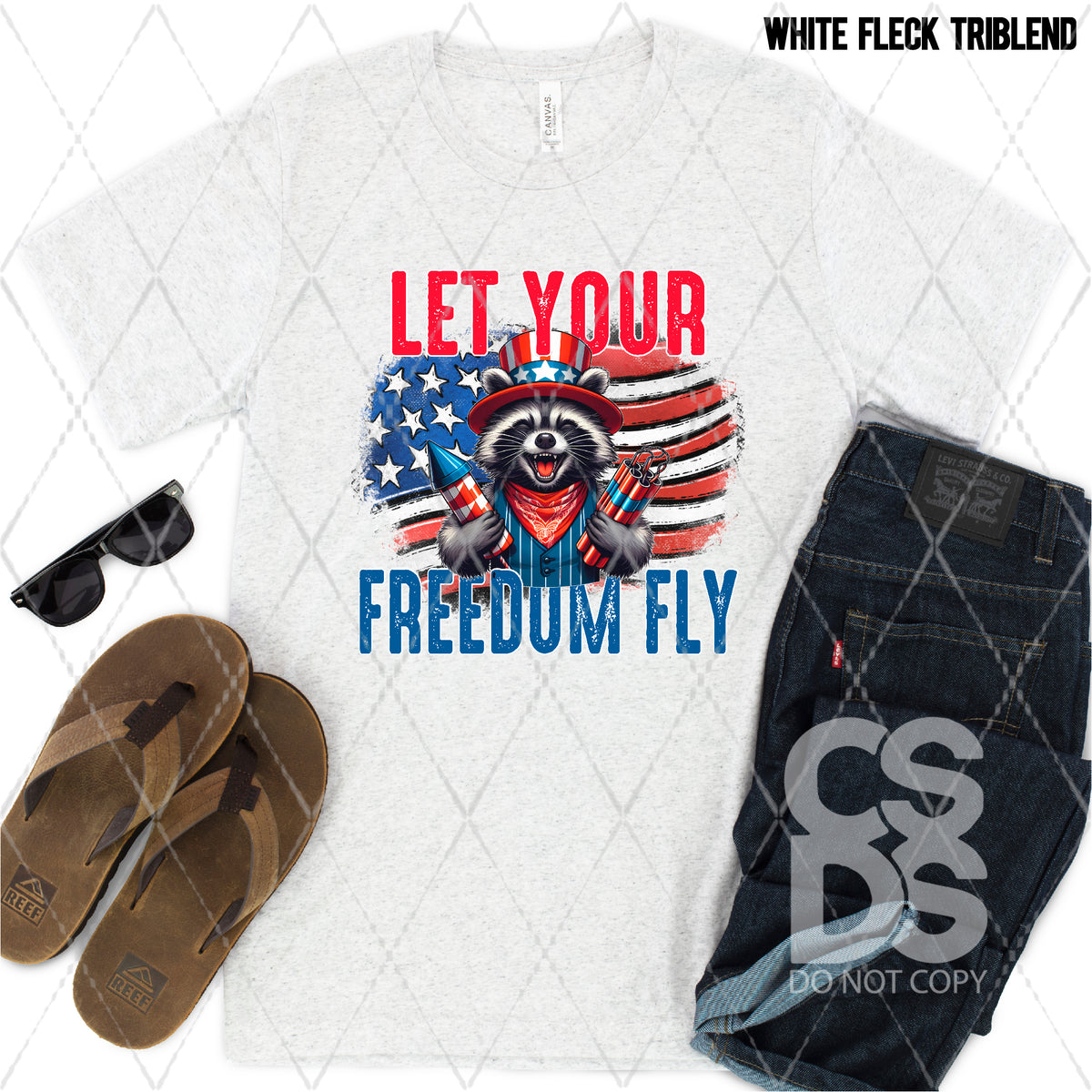 DTF Transfer - DTF008852 Let Your Freedom Fly Racoon – CSDS Vinyl