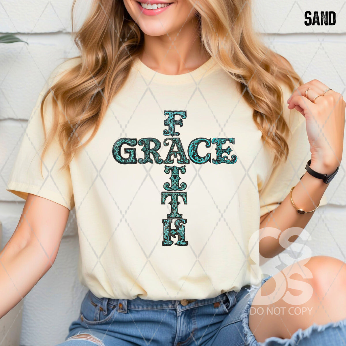 DTF Transfer - DTF010130 Faith Grace Cross Faux Leather – CSDS Vinyl