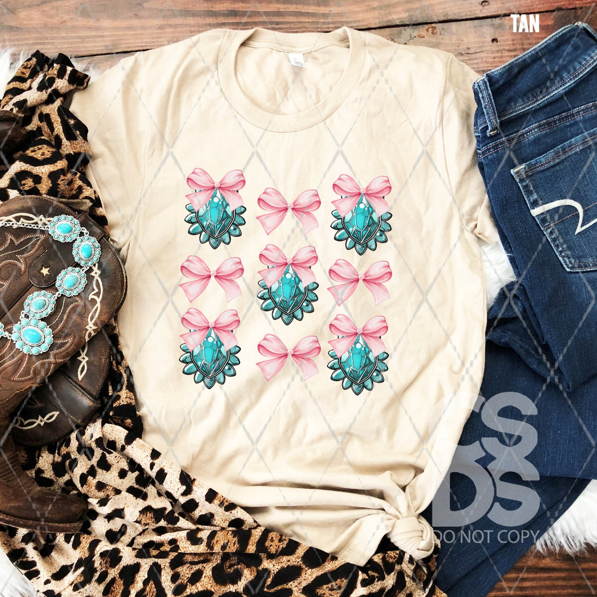 DTF Transfer - DTF010374 Turquoise and Bow Coquette Grid – CSDS Vinyl