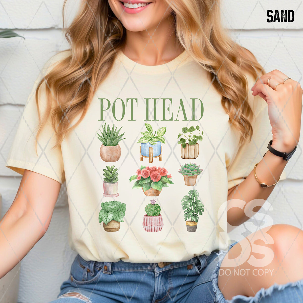 DTF Transfer - DTF010401 Pot Head Plant Grid – CSDS Vinyl