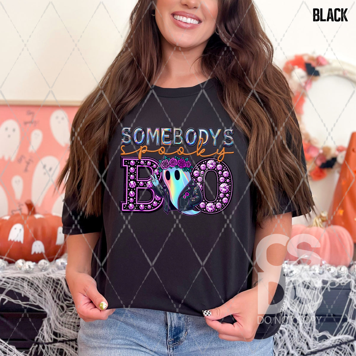 DTF Transfer - DTF010582 Somebody's Spooky Boo Faux Rhinestones – CSDS ...