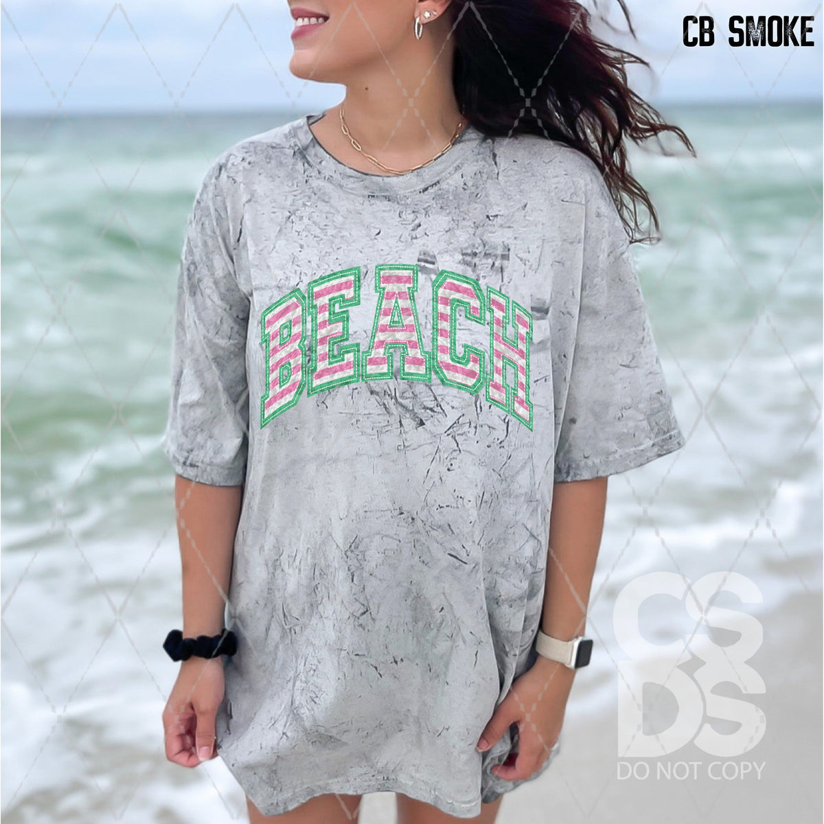 DTF Transfer - DTF011785 Beach Pink Striped Faux Applique – CSDS Vinyl