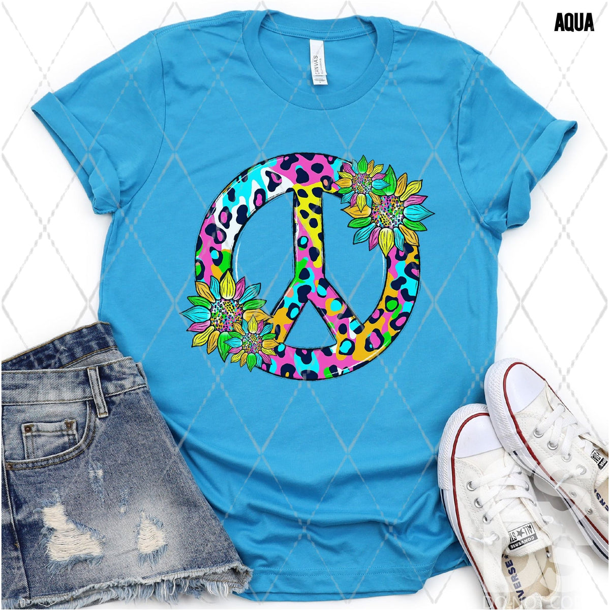 DTF Transfer - DTF012633 Bright Leopard Peace Sign – CSDS Vinyl