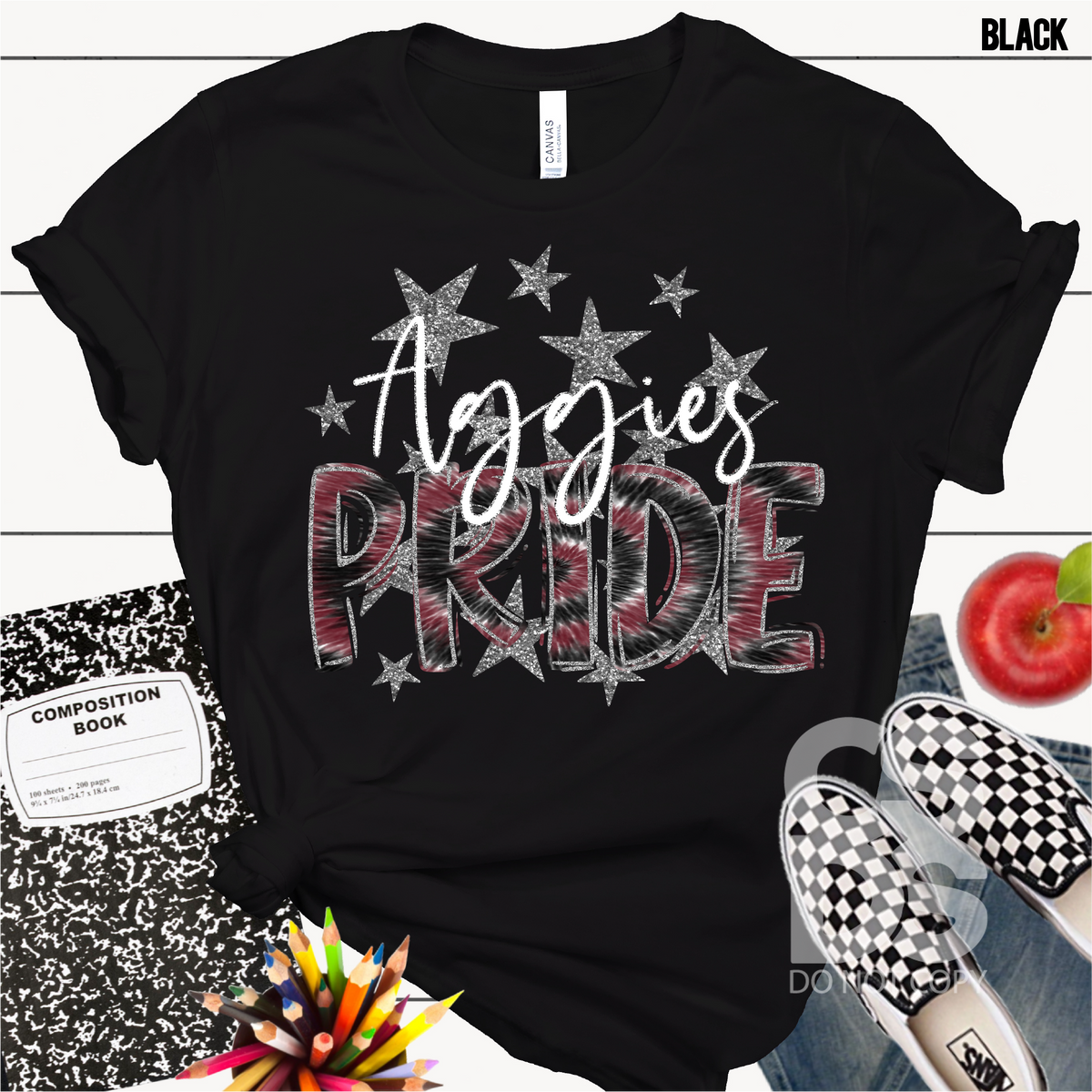 DTF Transfer - DTFCUSTOM97 Glitter Stars Custom Spirit Wear – CSDS Vinyl