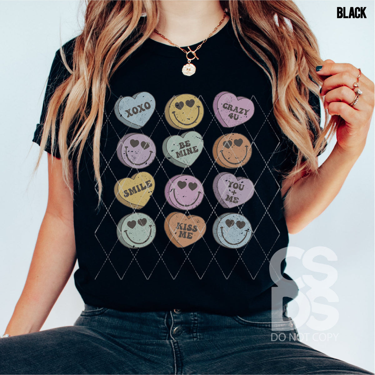 DTF Transfer - DTF001449 Smile Face Conversation Hearts – CSDS Vinyl