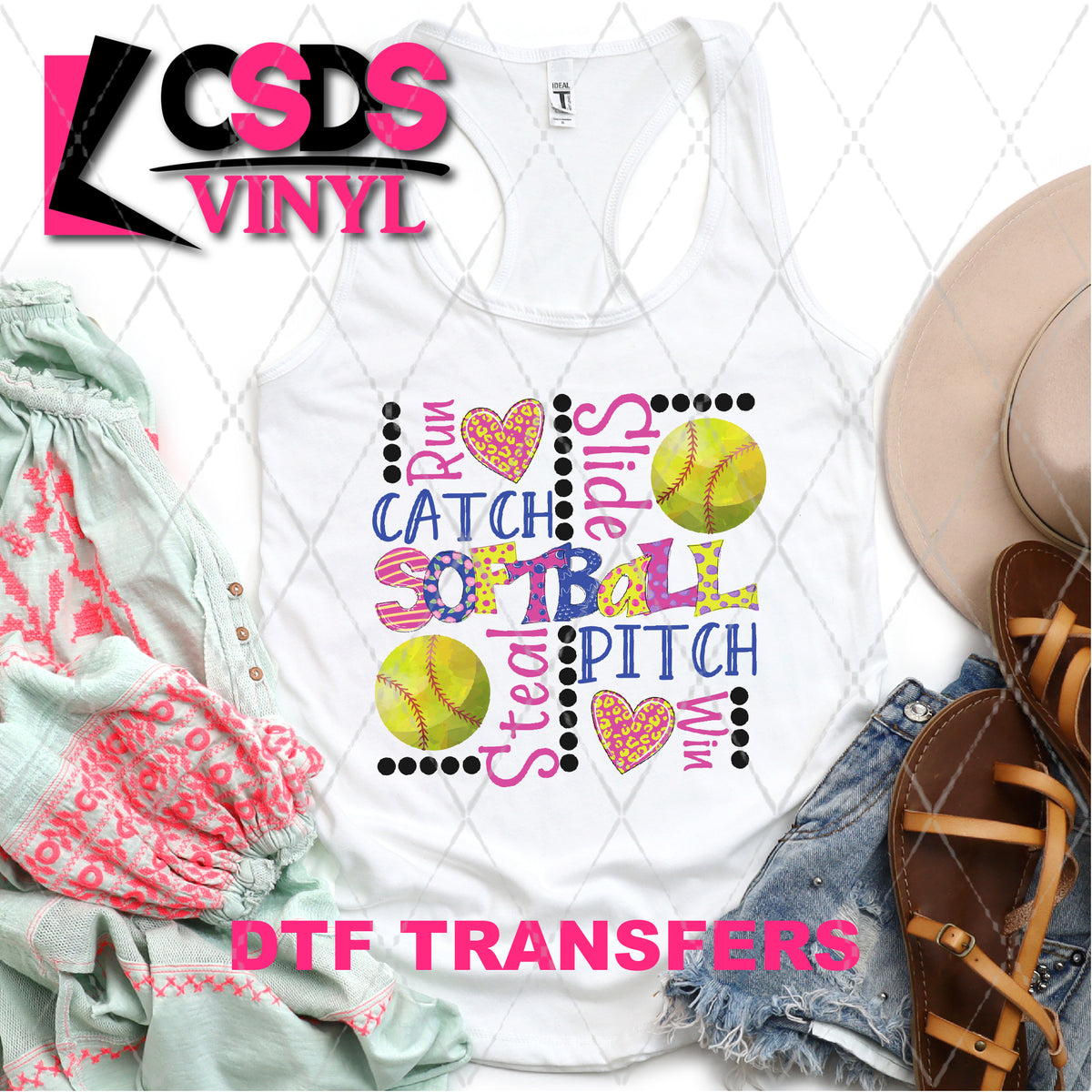 DTF Transfer - DTF001565 Softball Words – CSDS Vinyl