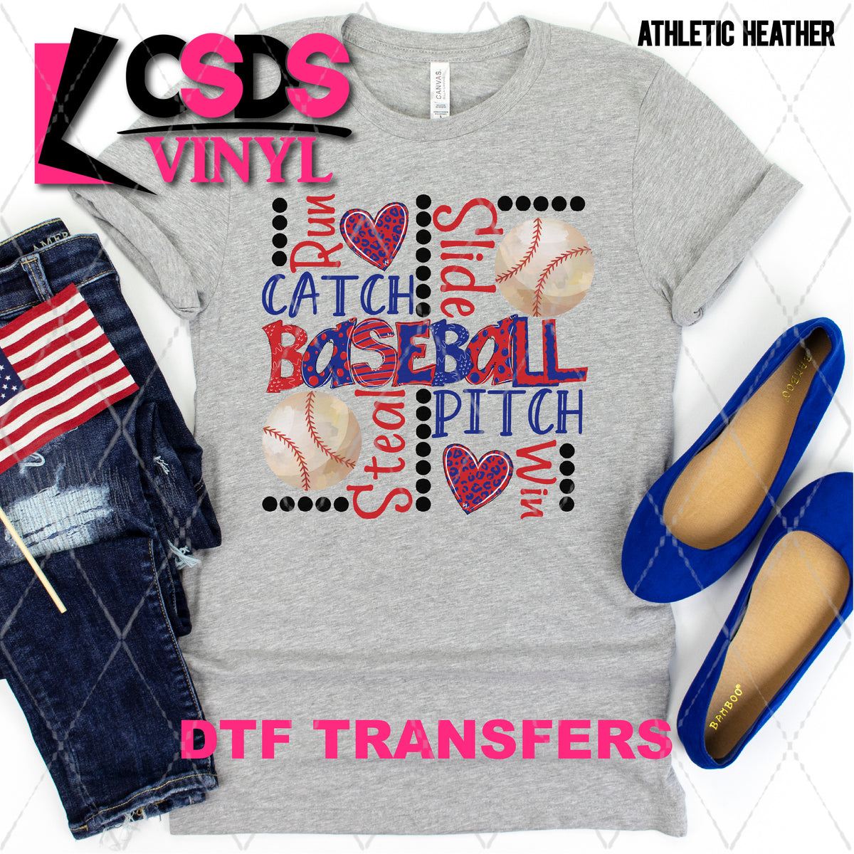 DTF Transfer - DTF001672 Baseball Words – CSDS Vinyl