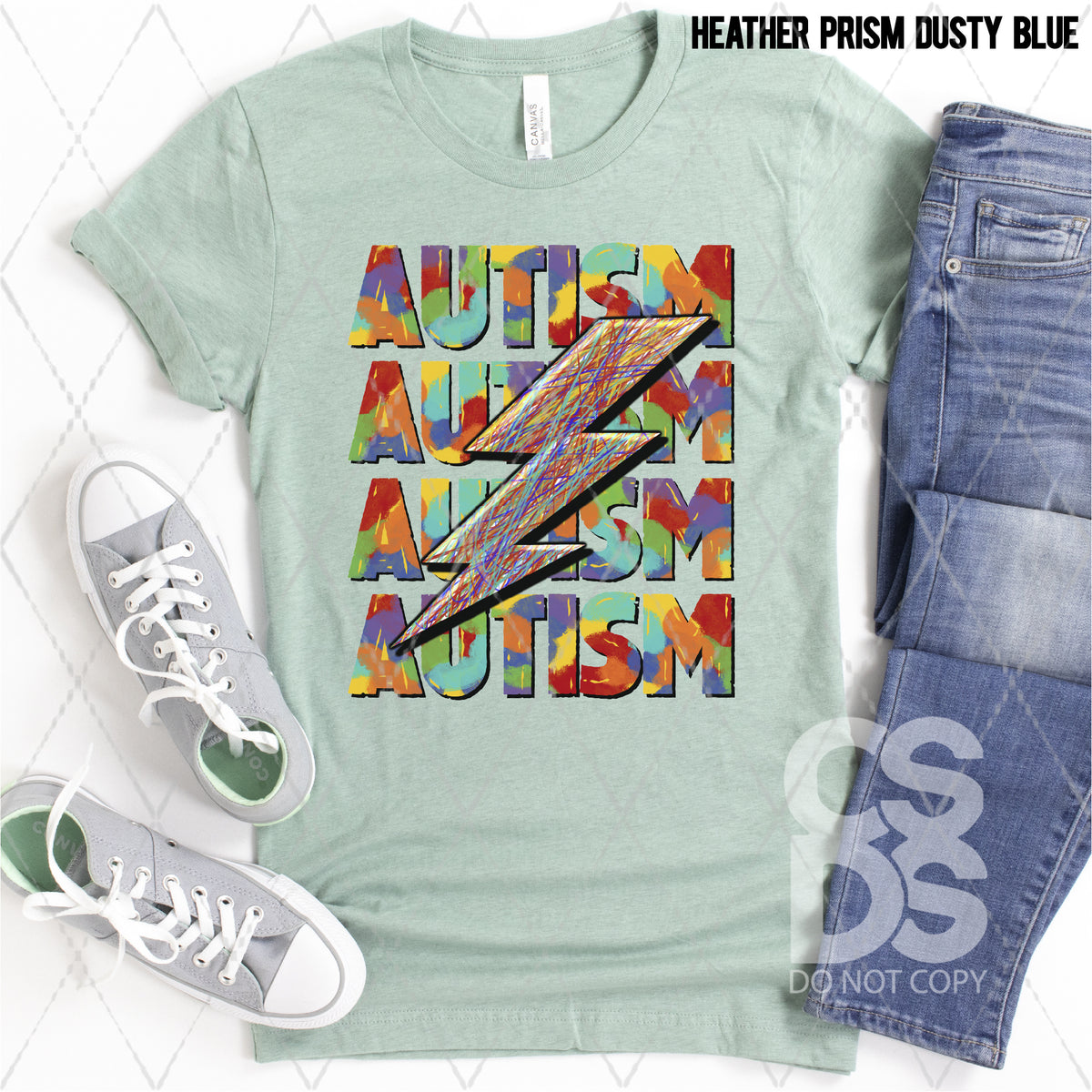 DTF Transfer - DTF001840 Autism Crayon Colored Lightning Bolt – CSDS Vinyl