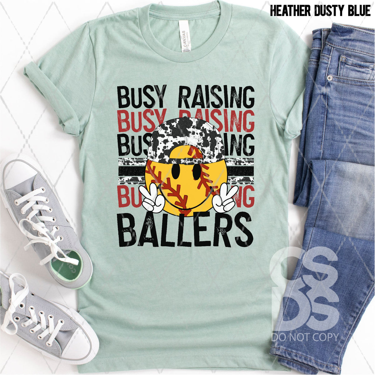 DTF Transfer - DTF001862 Softball Busy Raising Ballers Smile Cow Print ...