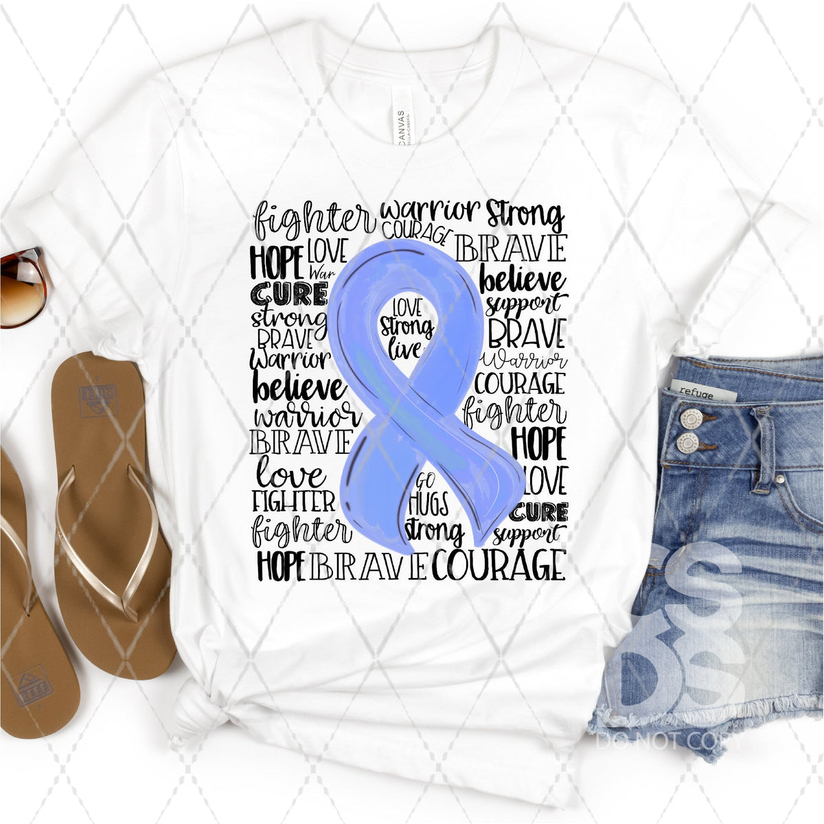 DTF Transfer - DTF001958 Periwinkle Awareness Ribbon Word Art – CSDS Vinyl