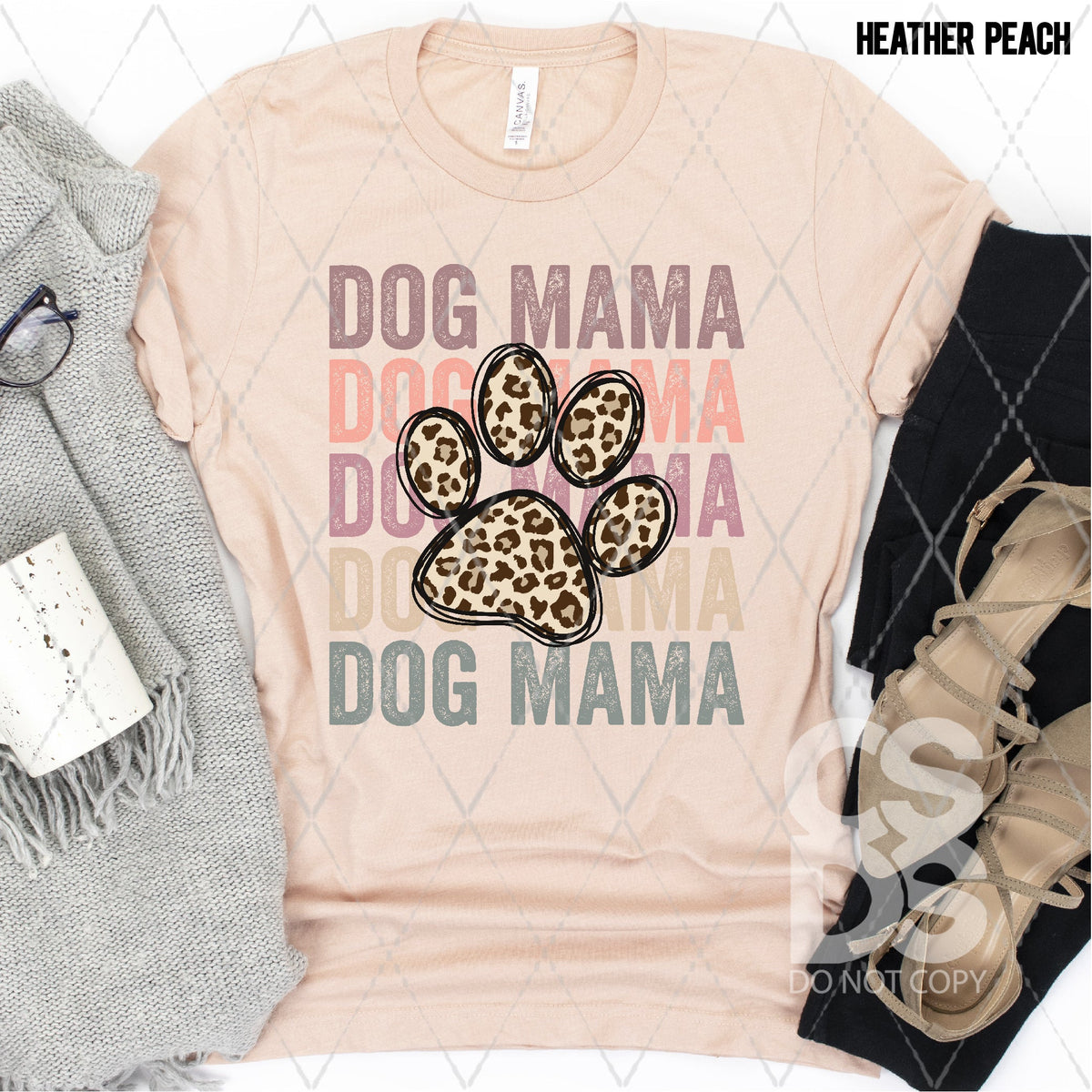 DTF Transfer - DTF002467 Dog Mama Leopard Paw Stacked Word Art – CSDS Vinyl