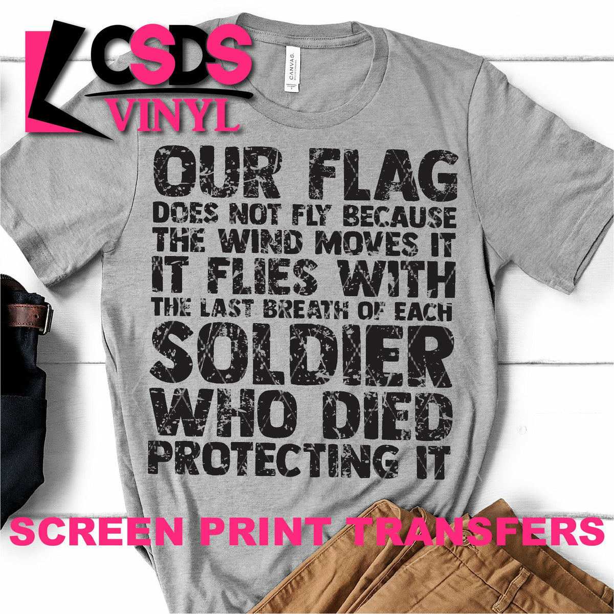 Screen Print Transfer - SCR0262 Our Flag - Black – CSDS Vinyl