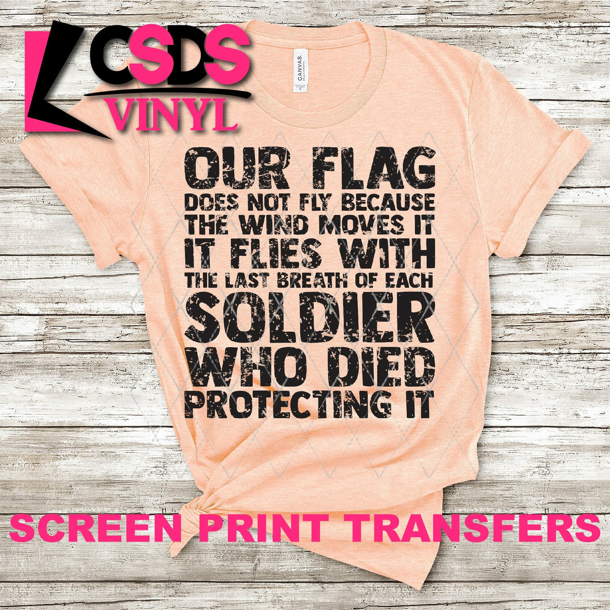 Screen Print Transfer - SCR0262 Our Flag - Black – CSDS Vinyl