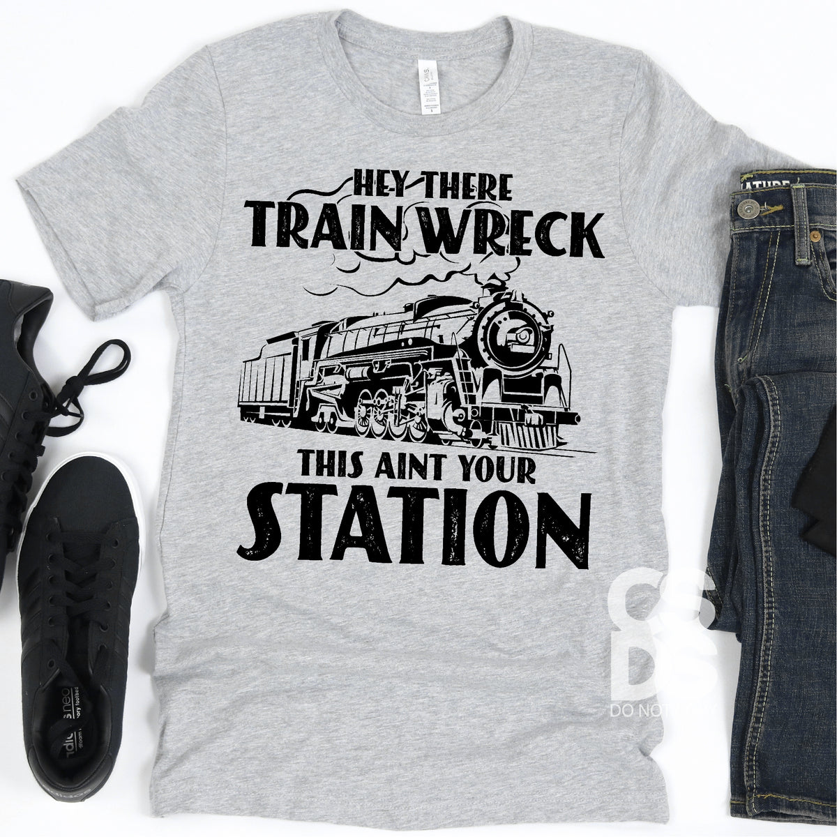 Screen Print Transfer - Hey There Train Wreck - Black – CSDS Vinyl