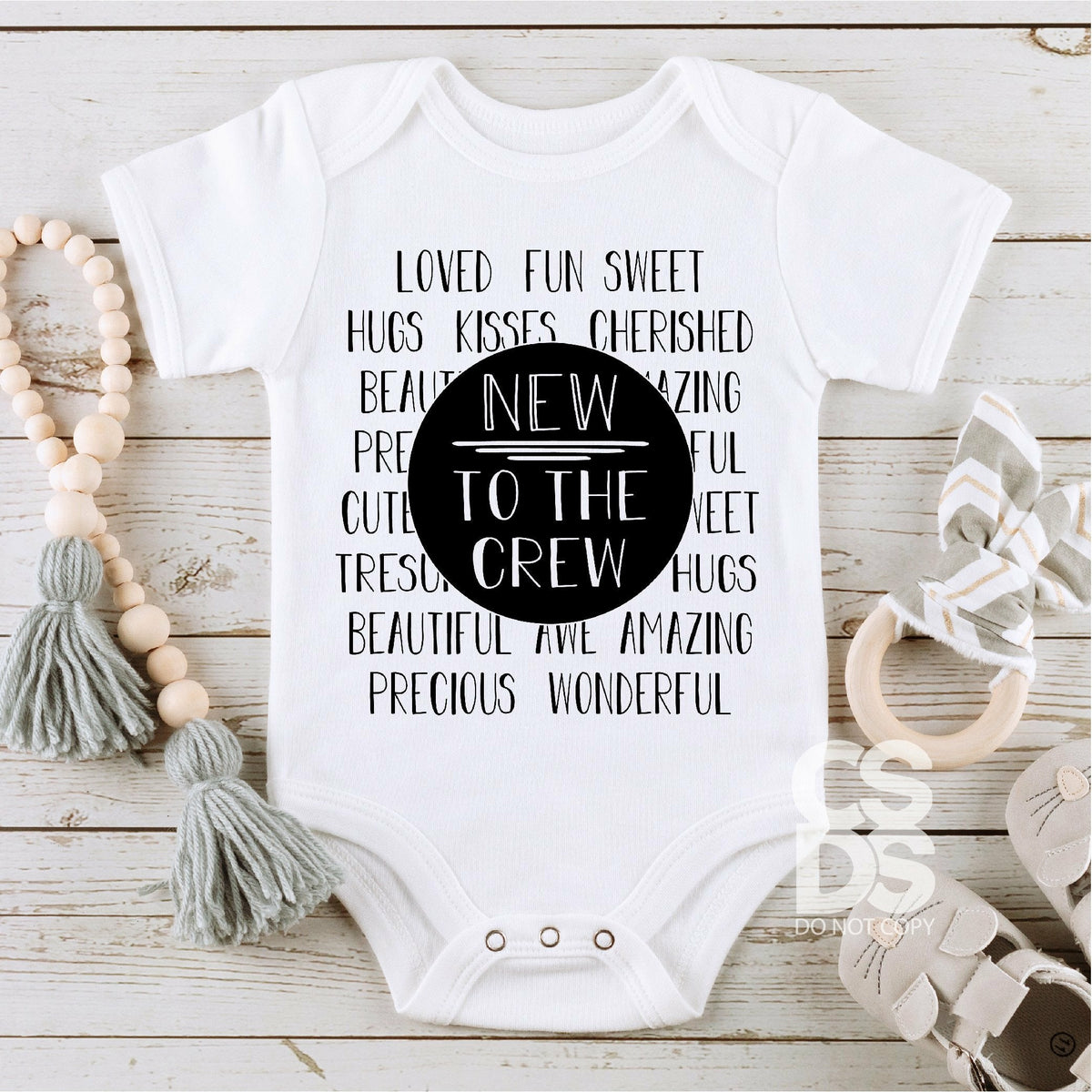 Screen Print Transfer - New to the Crew Word Art INFANT - Black DISCON ...