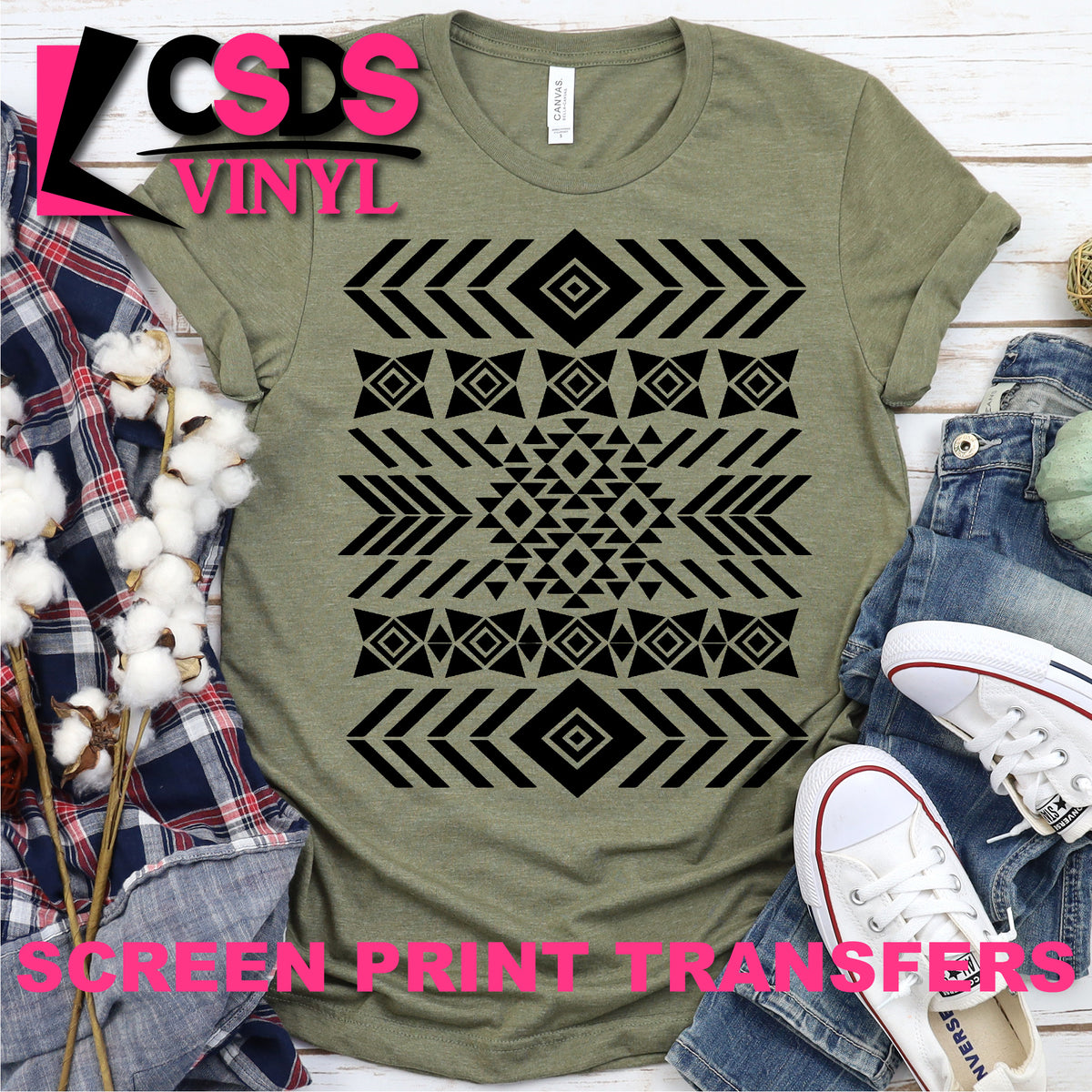 Screen Print Transfer - Tribal Pattern - Black – CSDS Vinyl