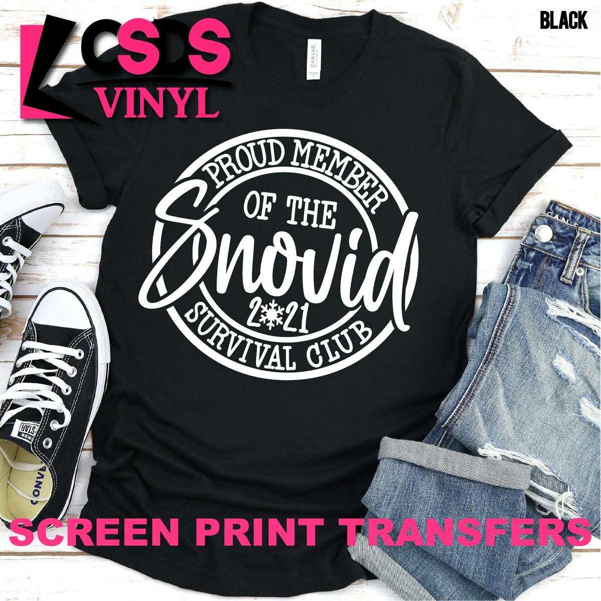 Screen Print Transfer - Snovid 2021 - White DISCONTINUED – CSDS Vinyl