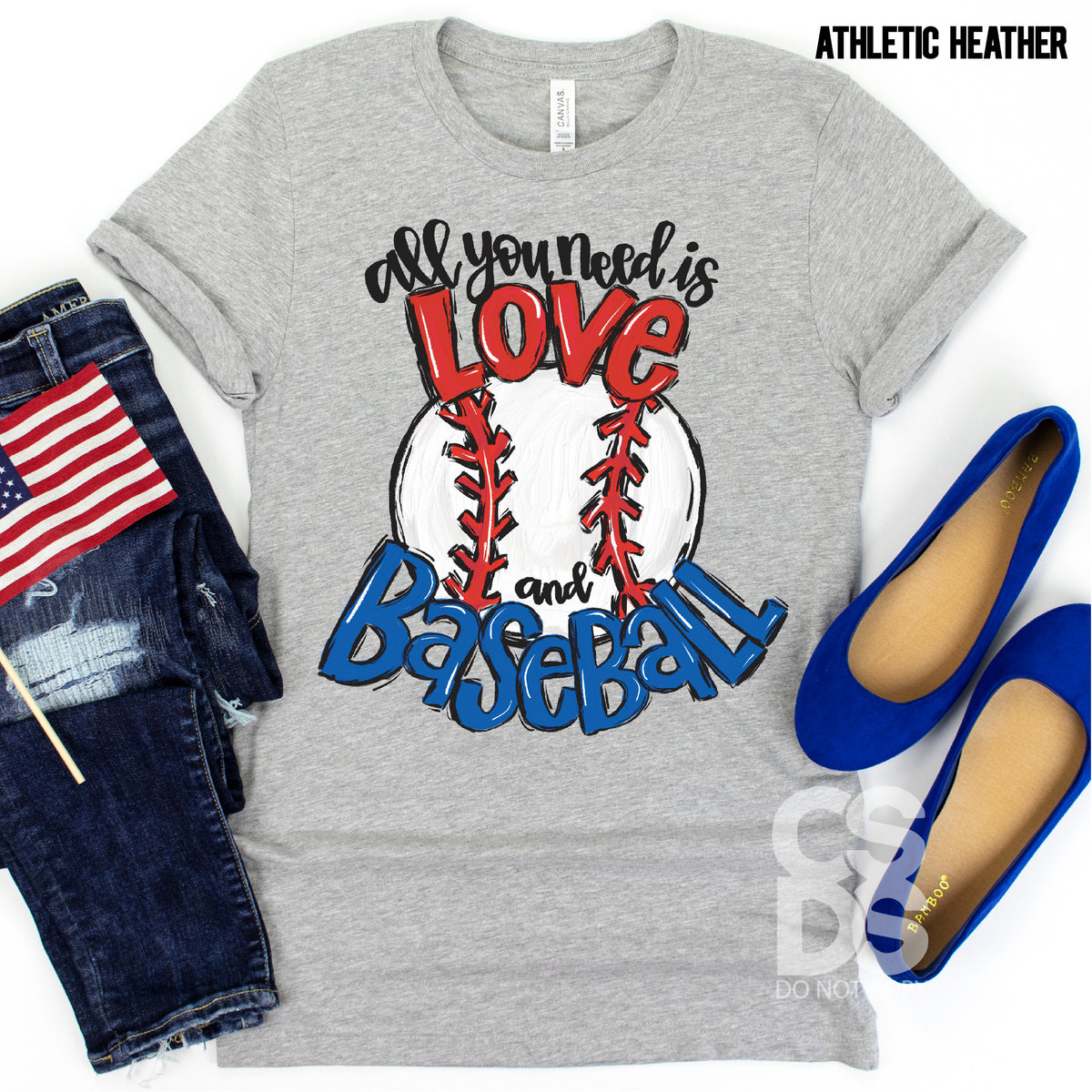 Screen Print Transfer - Love and Baseball - Full Color *HIGH HEAT ...